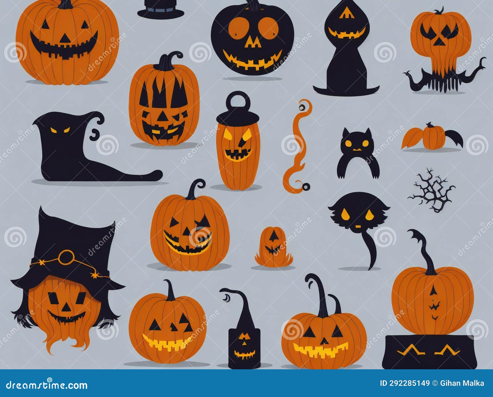 3D Halloween Emojis stock illustration. Illustration of ghost - 292285149
