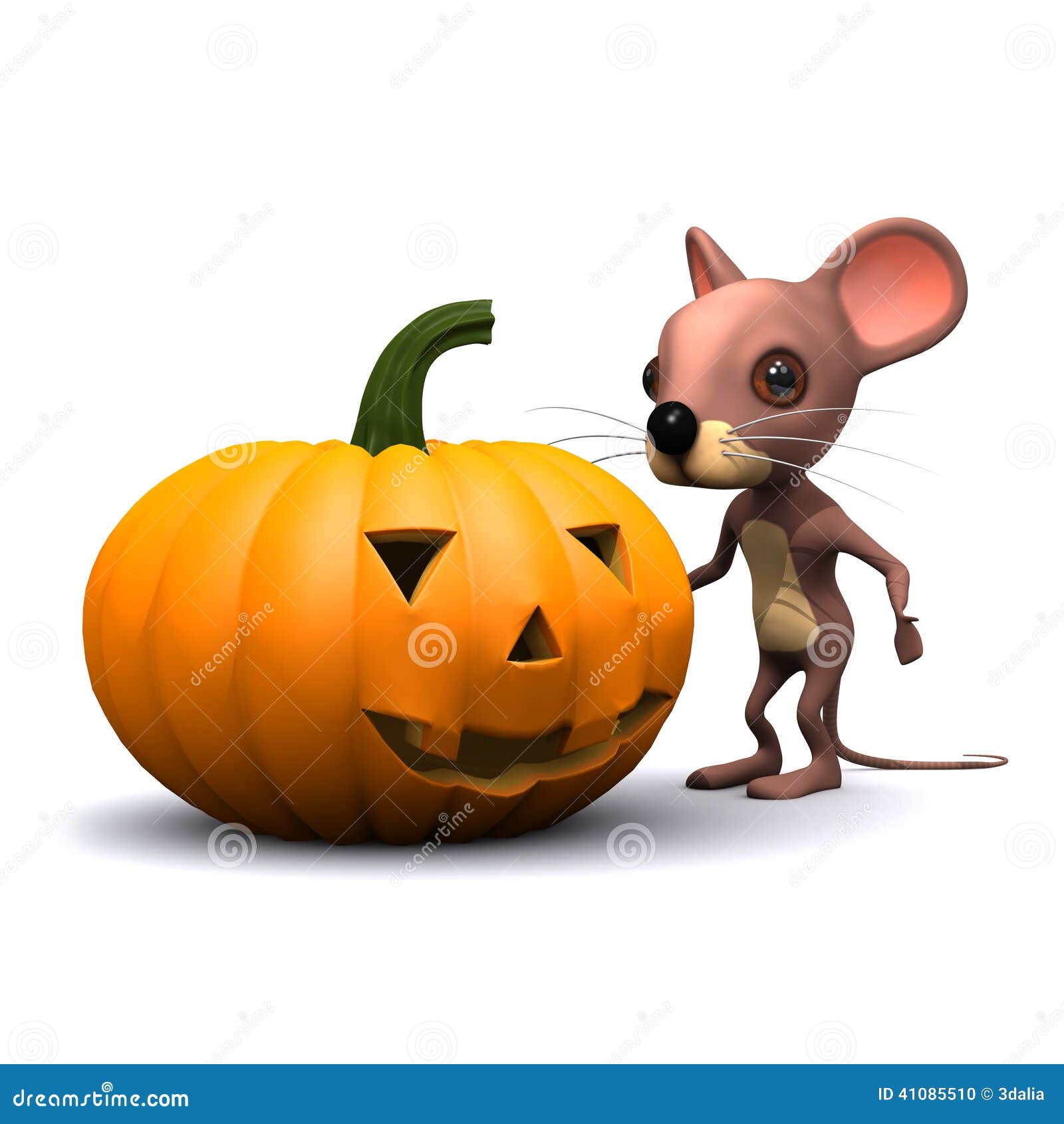3d Halloween pumpkin mouse stock illustration. Illustration of creature ...
