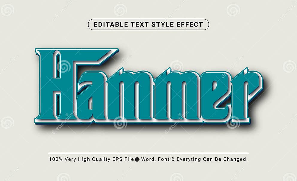 3D Hammer Text Effect, Editable Text Effect, Editable Font Effect Stock ...