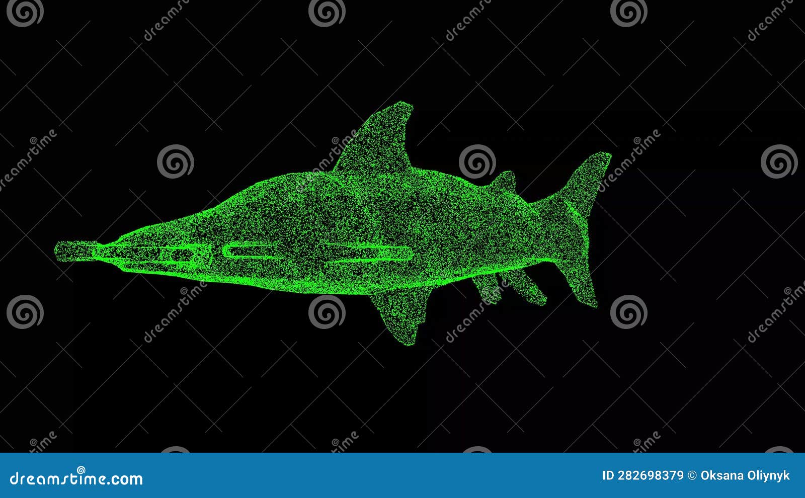 3D Hammerhead Shark on Black Bg. Wild Animals Concept. Protection of the Environment Stock ...