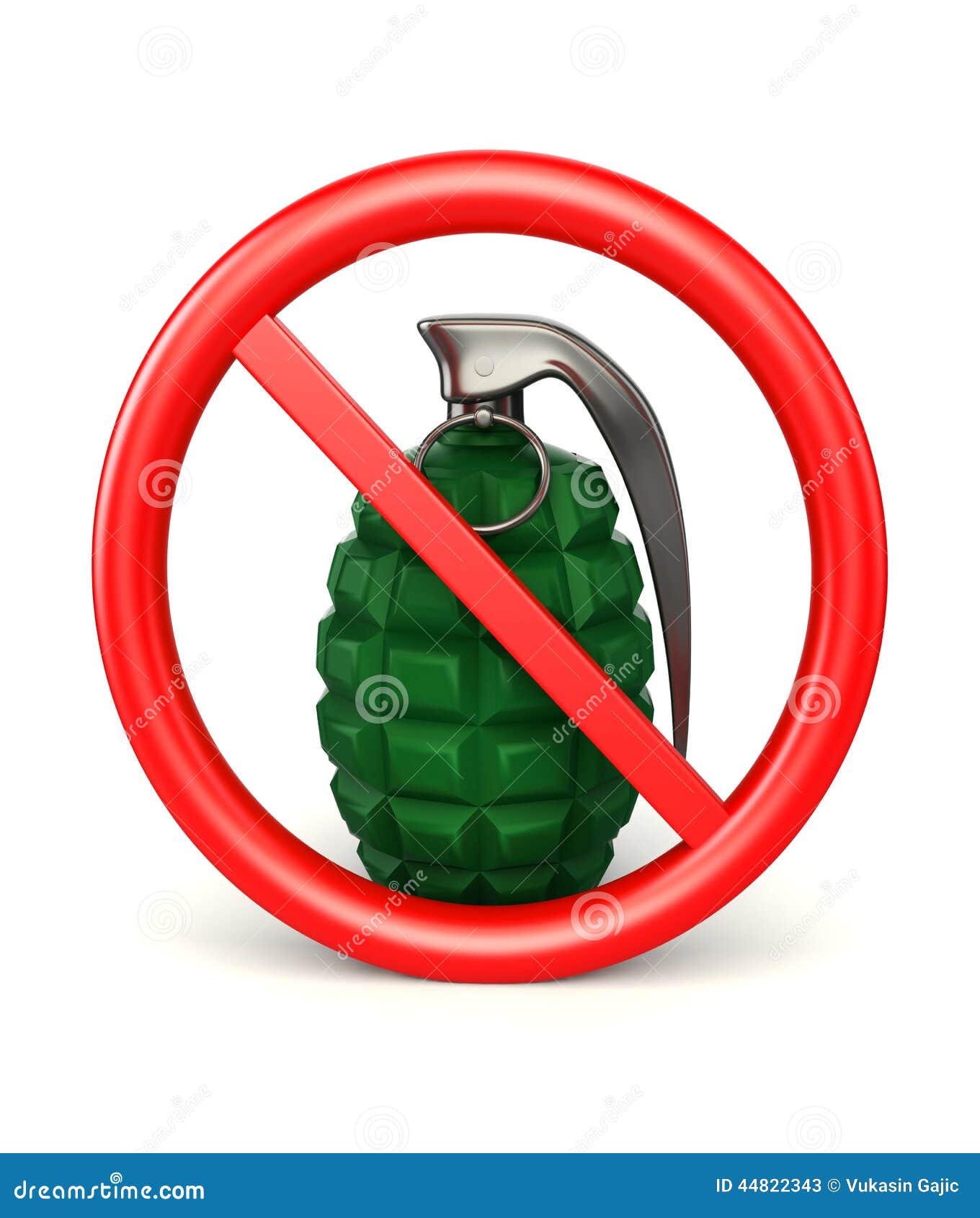 3d Hand Bomb in Forbidden Sign on White Stock Illustration ...