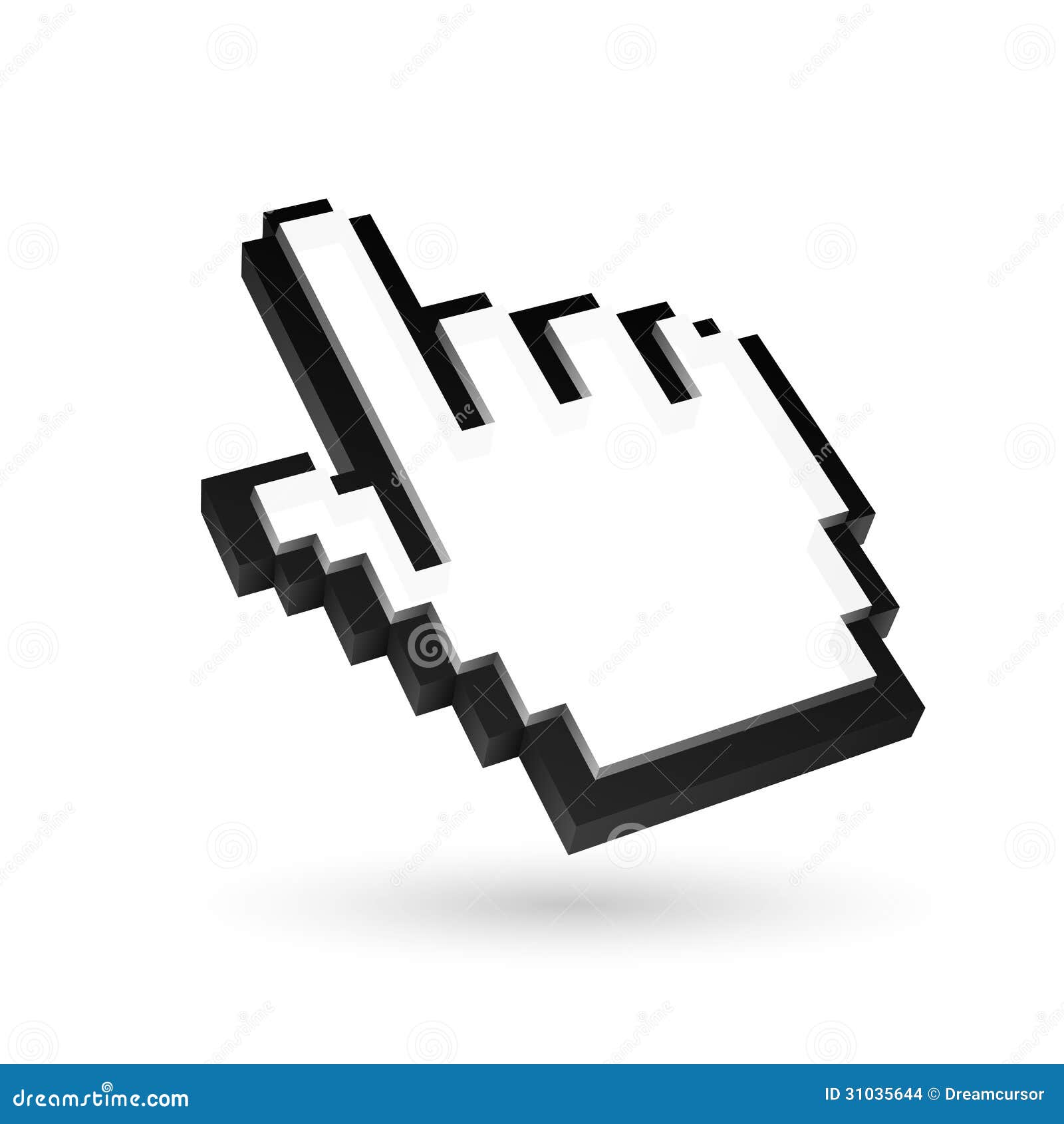 3D Hand Cursor stock illustration. Illustration of link - 31035644