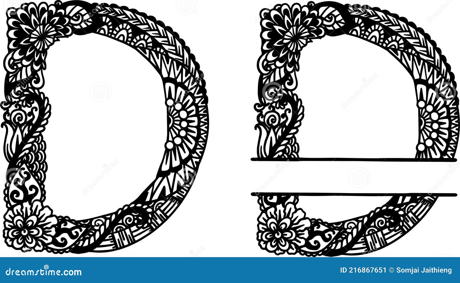 Hand Drawn Letter D for Design Element. Vector Illustration Stock ...