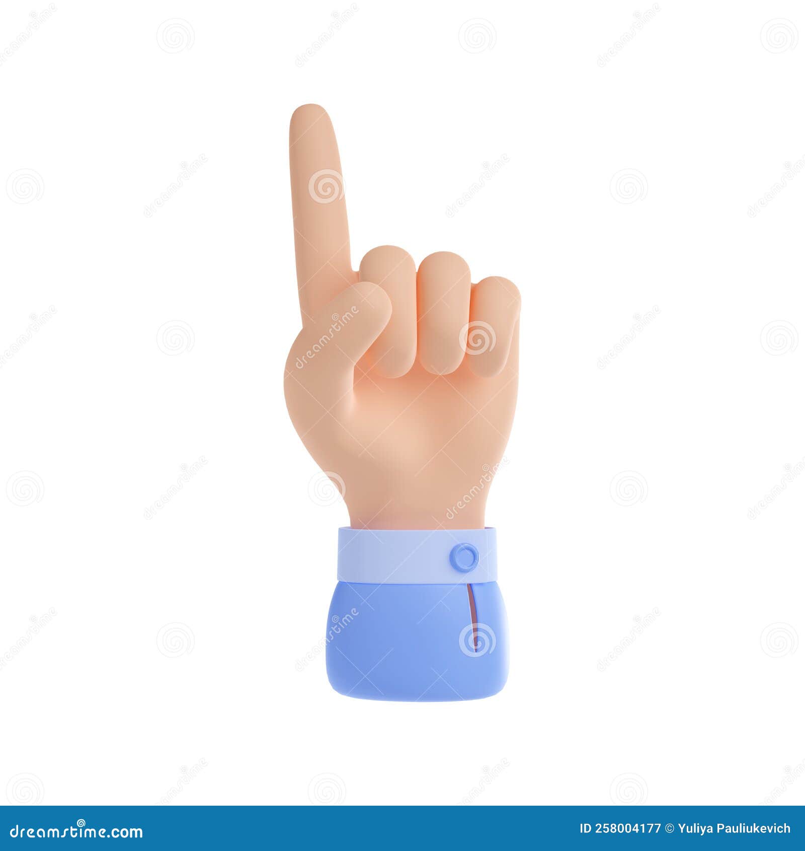 3d Hand Gesture with Pointer Finger Raised Up Stock Illustration ...