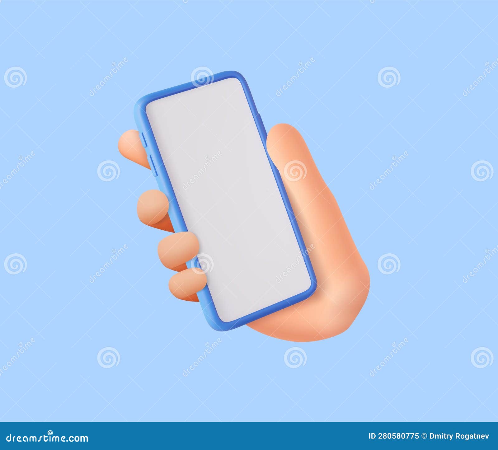 3D Hand Holding Mobile Phone with Empty Screen Stock Vector - Illustration of mobile, media ...