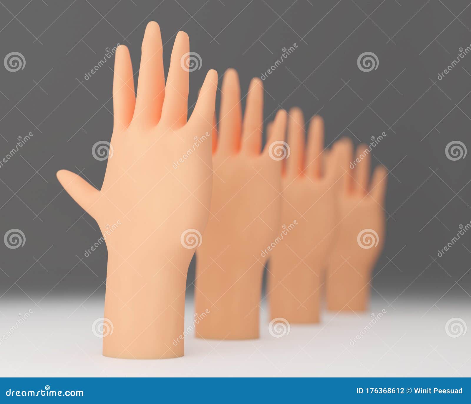 3D Hand Models Concept DOF . 3d Rendering ,3d Illustration Stock ...