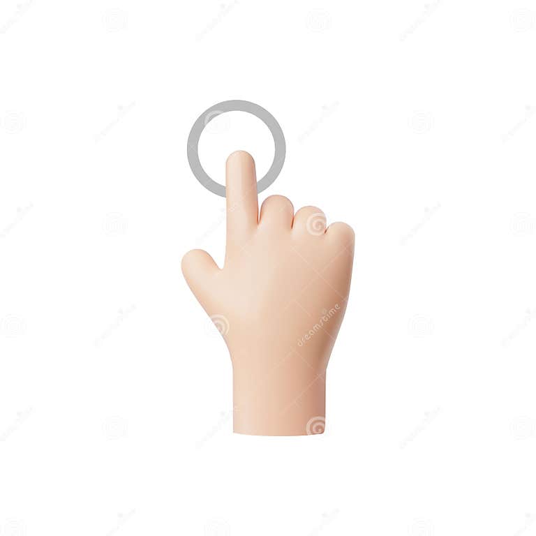 3D Hand Pointing Index Finger Gesture Vector Icon, Touch or Click Cursor, Tap Screen, Choose ...