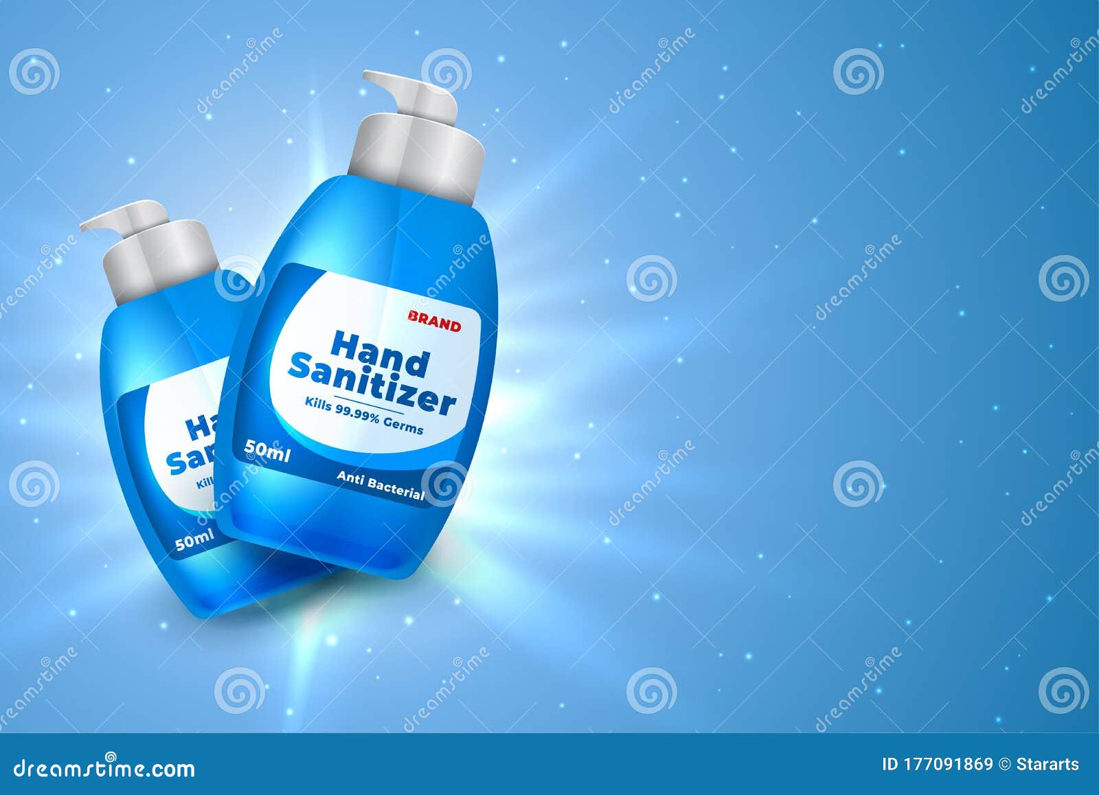 3d Hand Sanitizer Realtistic Bottle Background Stock Vector ...