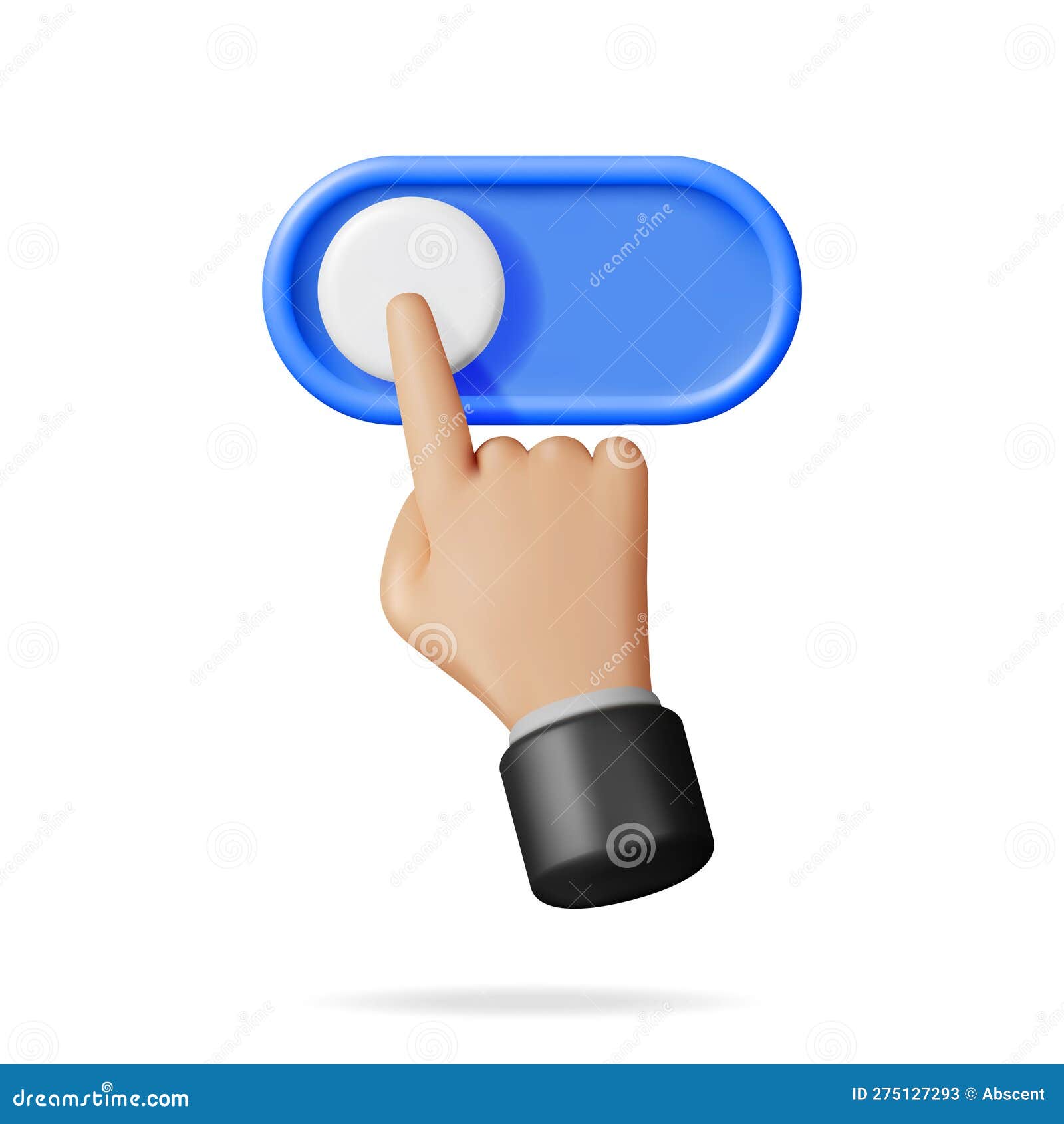 3D Hand and Switch Button stock vector. Illustration of join - 275127293