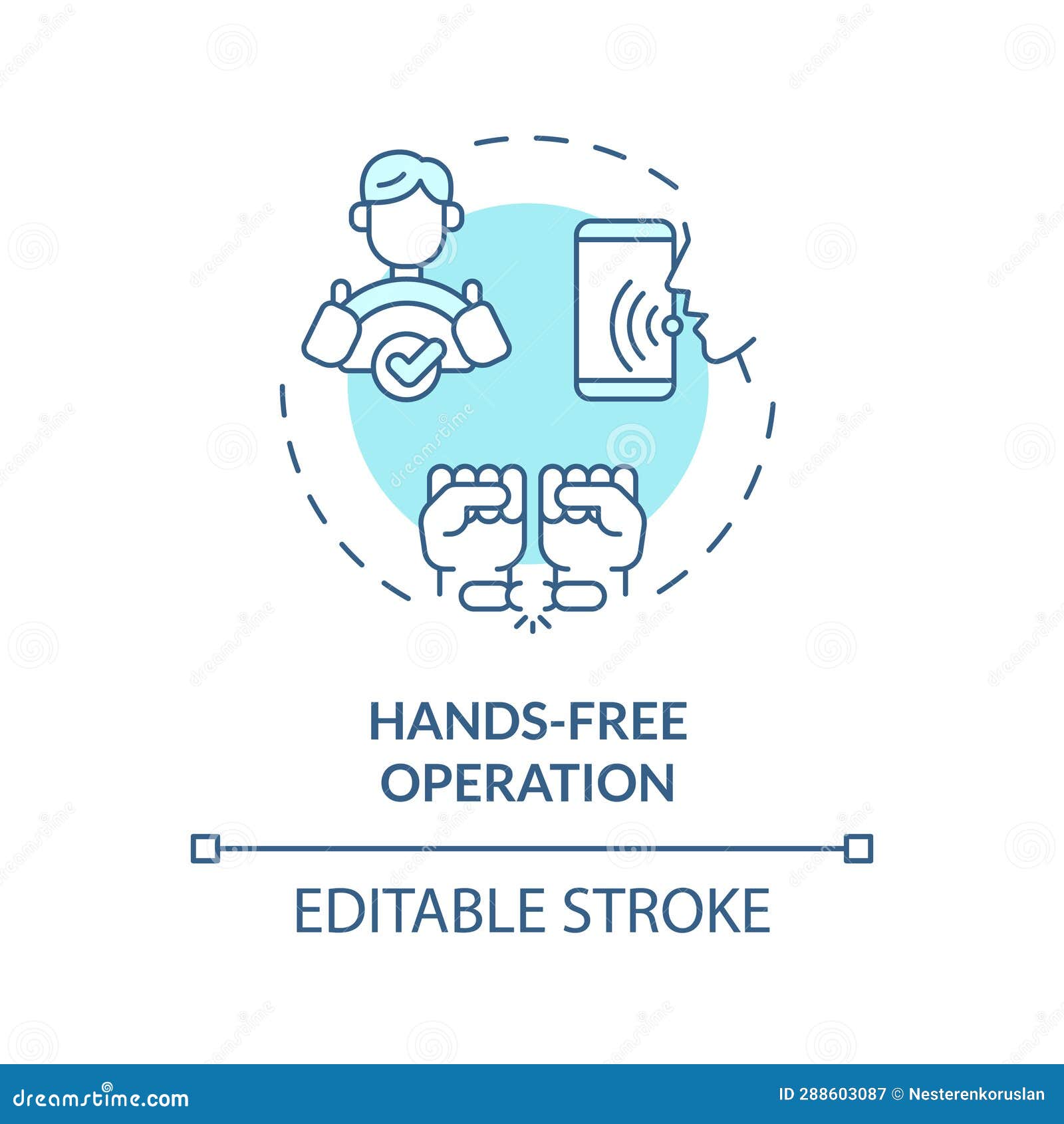 2D Hands-free Operation Thin Line Blue Icon Concept Stock Vector ...