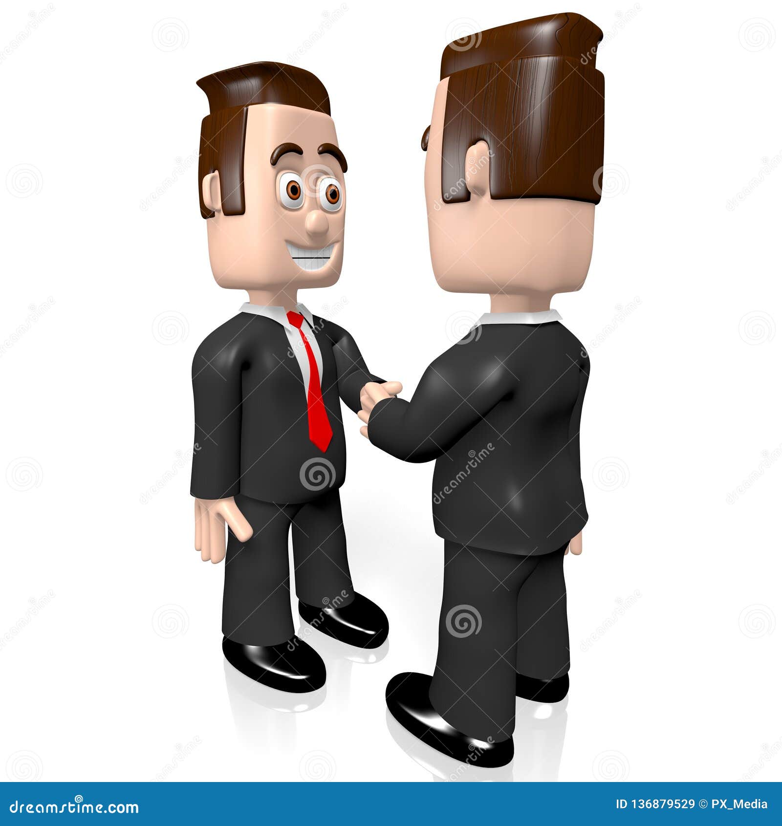 3D Businessmen Shaking Hands Stock Illustration - Illustration of ...