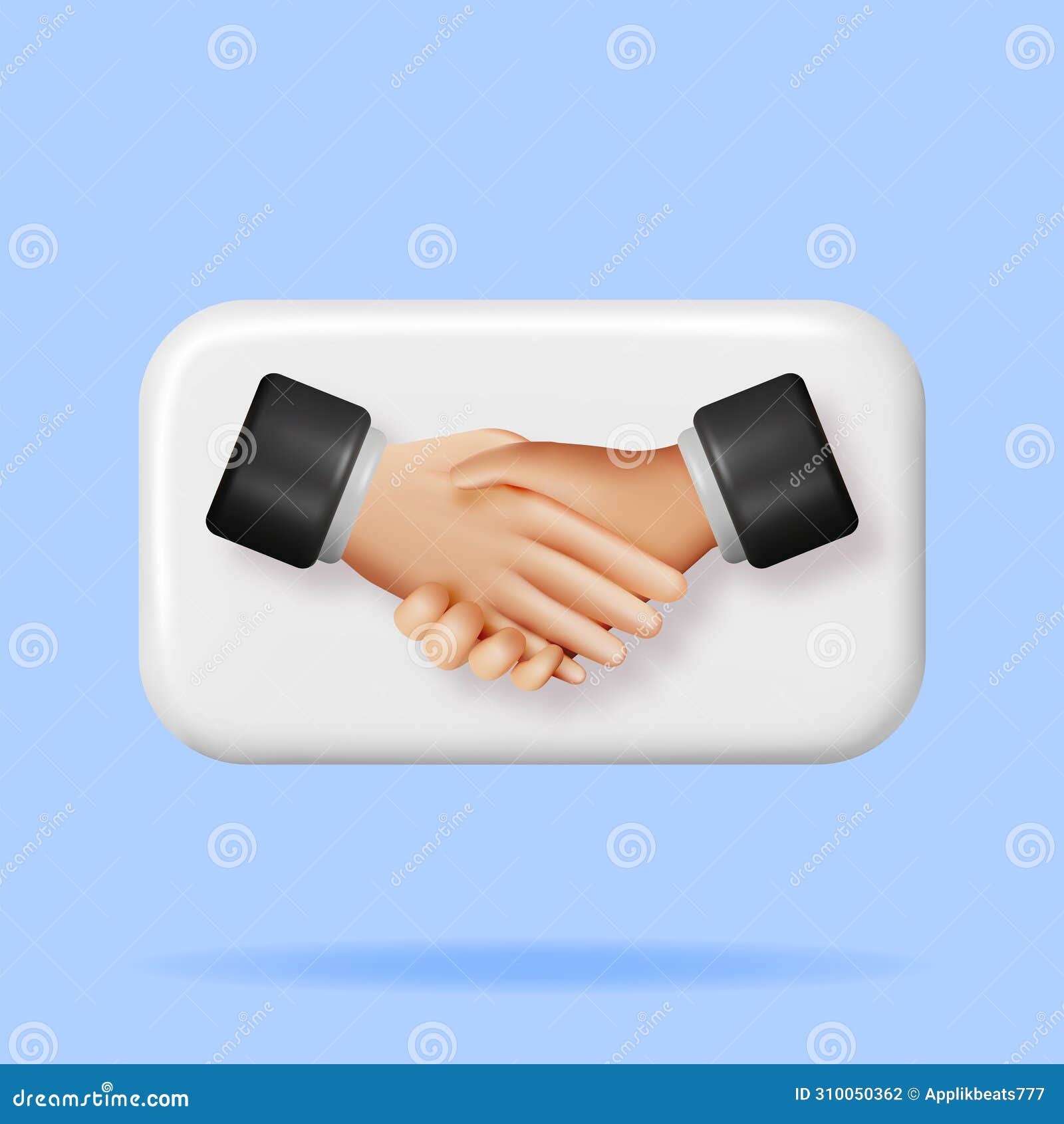 3D Handshake Gesture Button Stock Vector - Illustration of icon ...