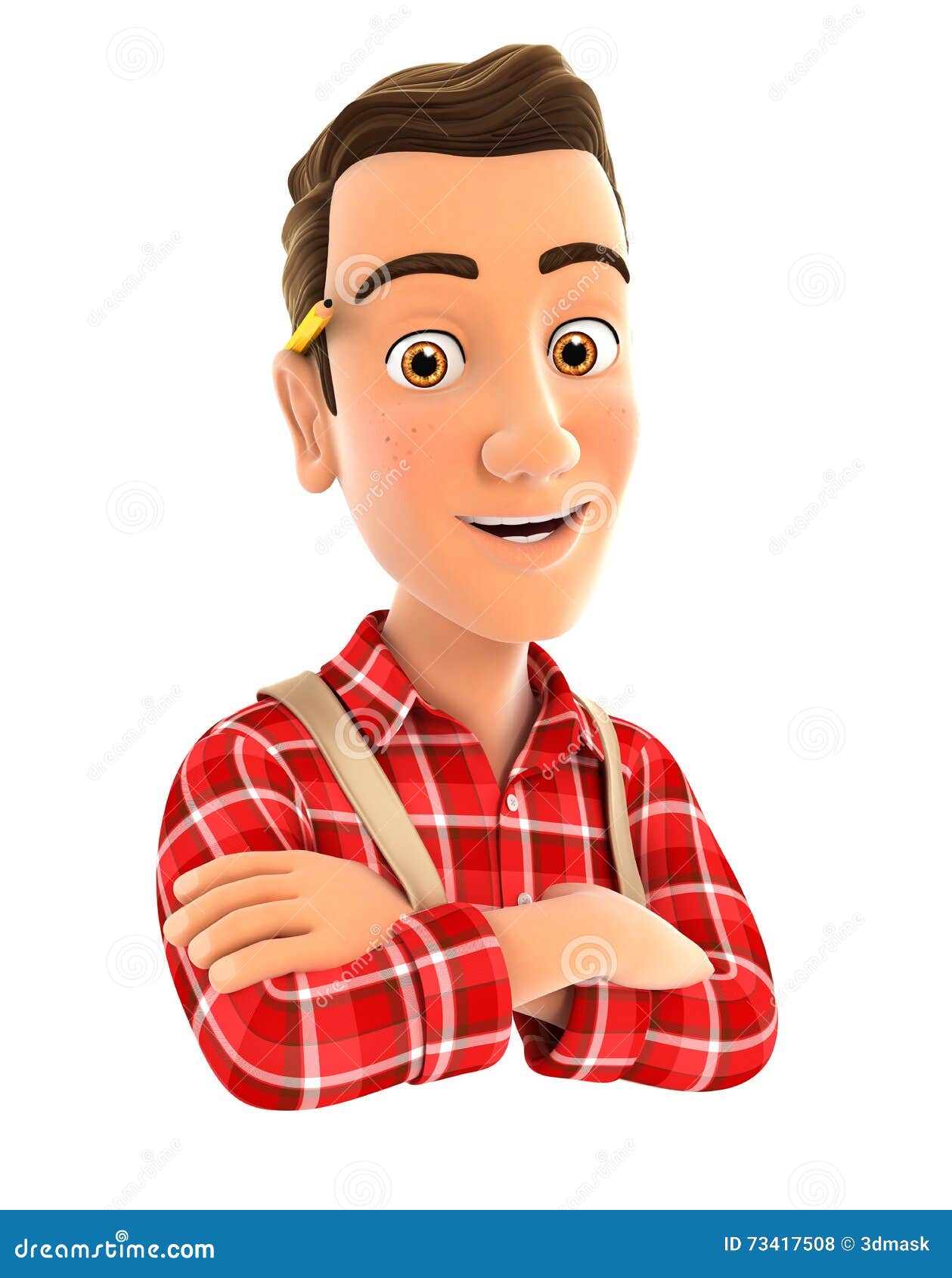 3d Handyman With Six Arms Multitasking Concept Stock Illustration ...