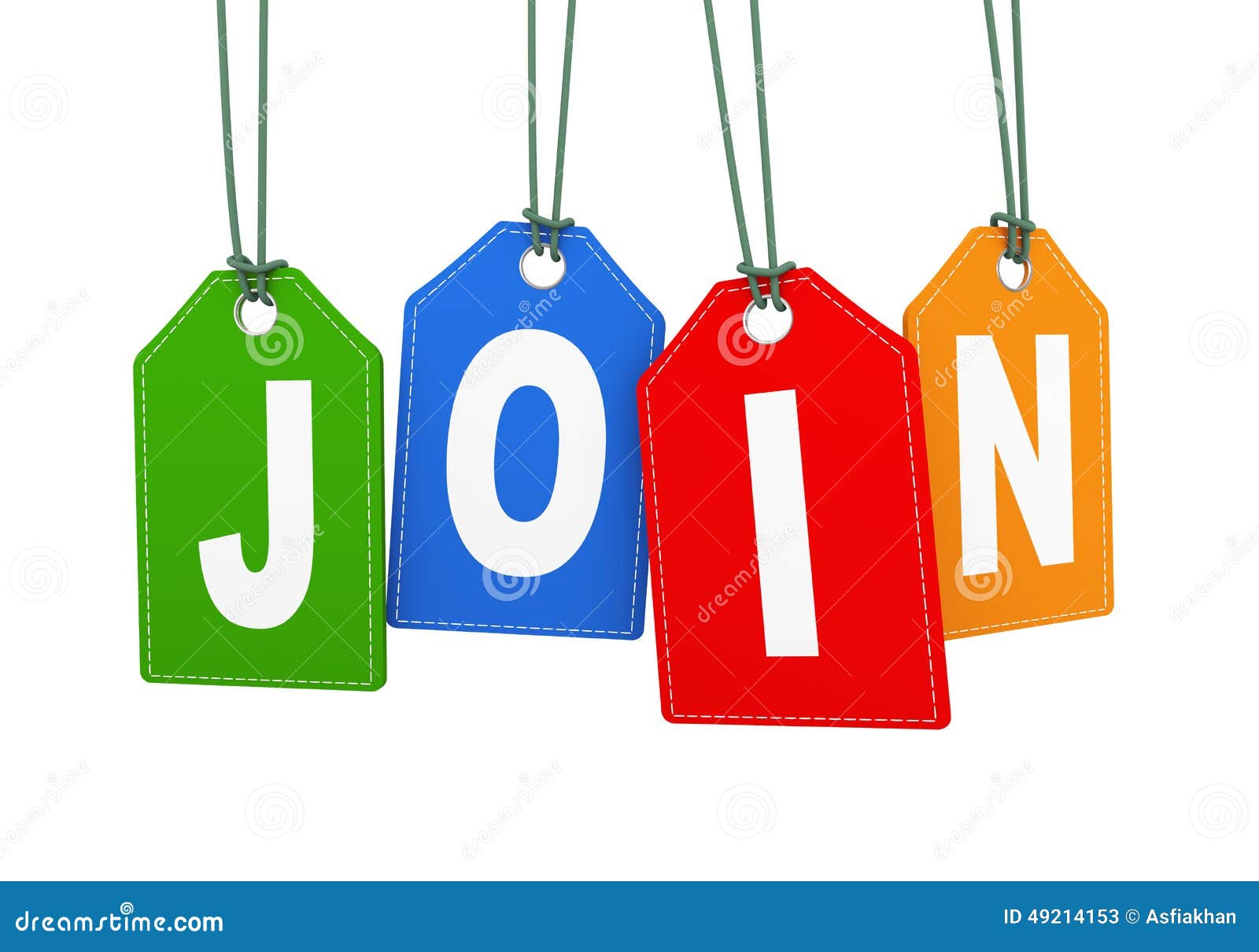 3d Hanging Tag Label Word Text Join Stock Illustration - Illustration ...