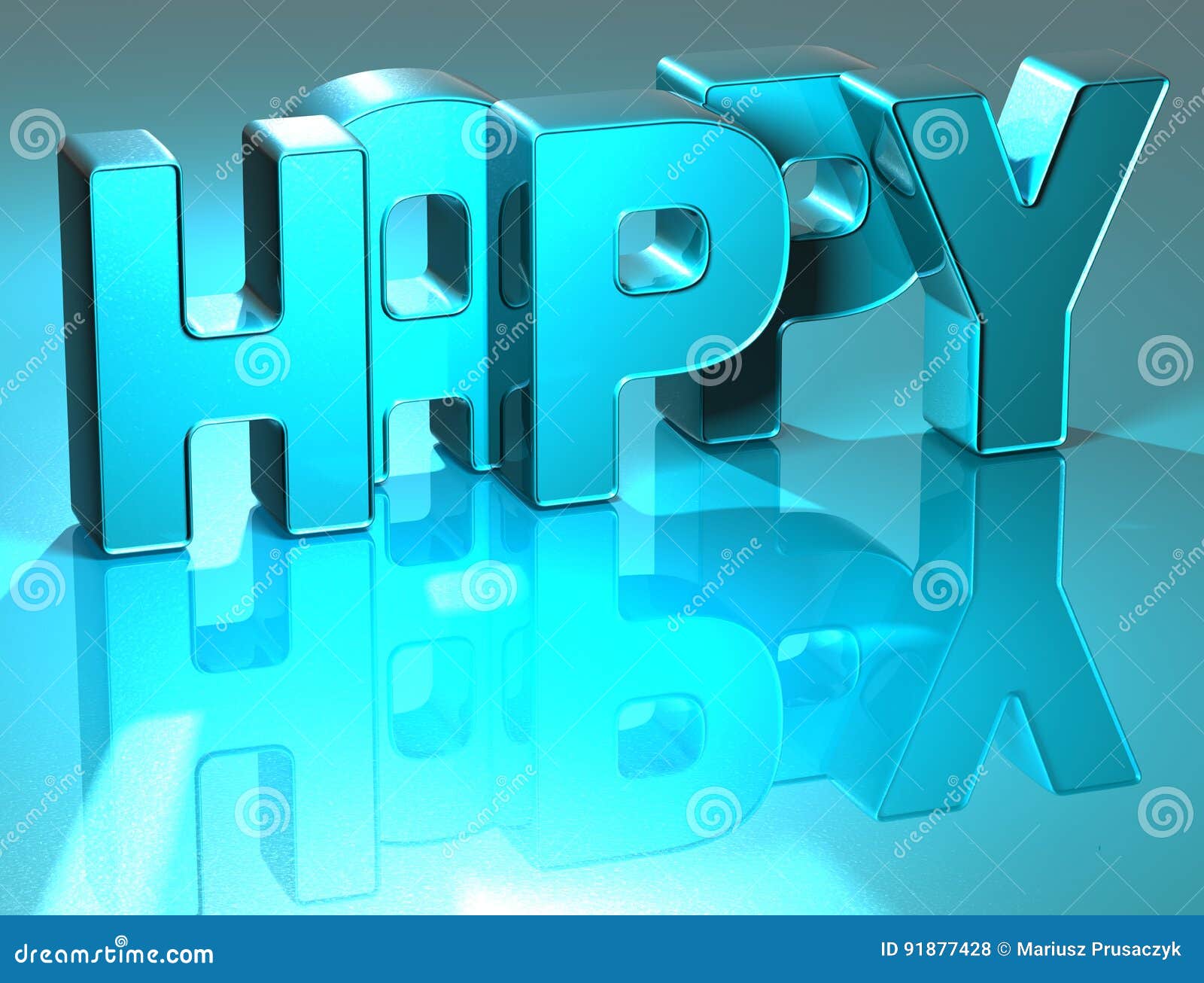 3D Happy Blue Text stock illustration. Illustration of multicolor ...