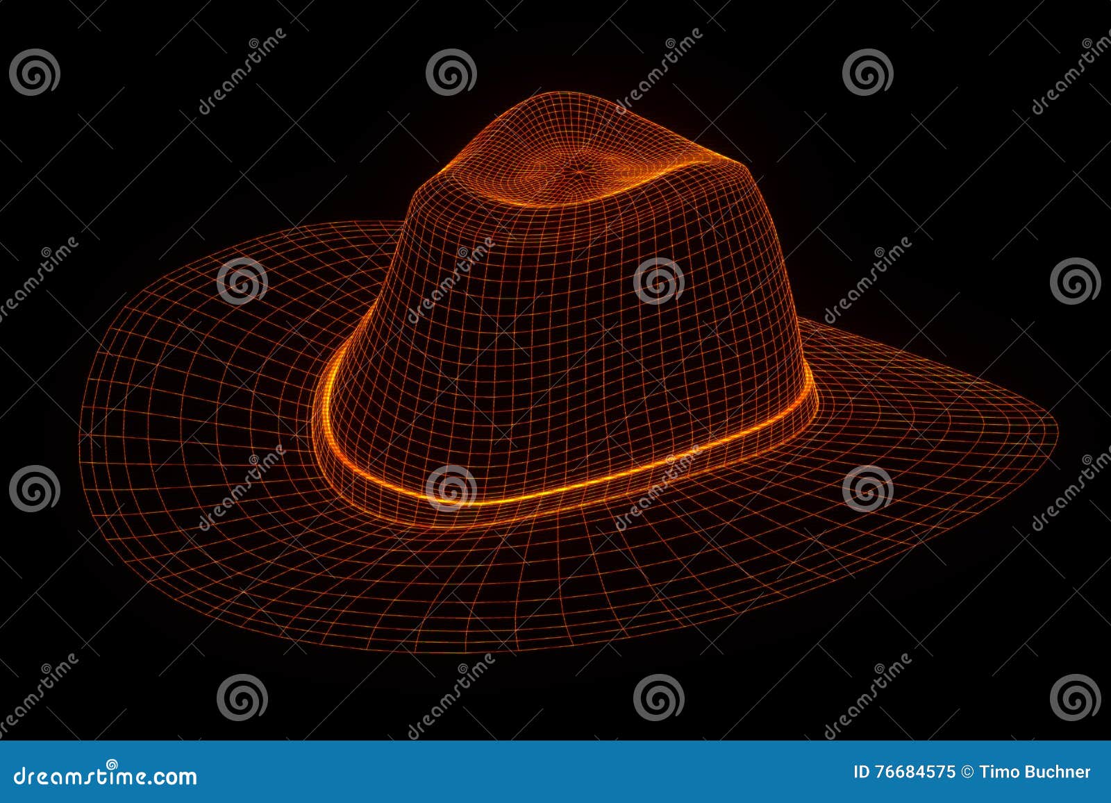 3D Hat Cap in Wireframe Hologram Style. Nice 3D Rendering Stock ...
