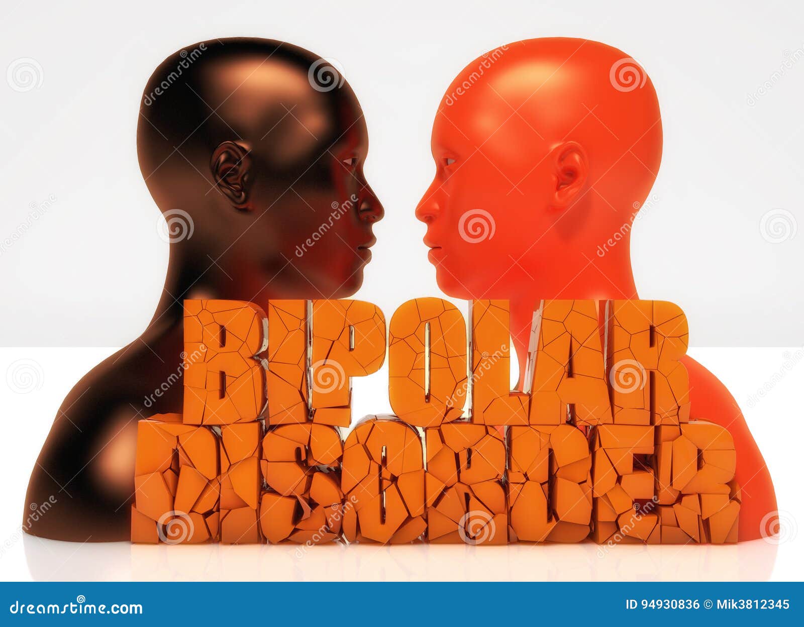 3d Head and Bipolar Disorder Text Stock Illustration - Illustration of ...