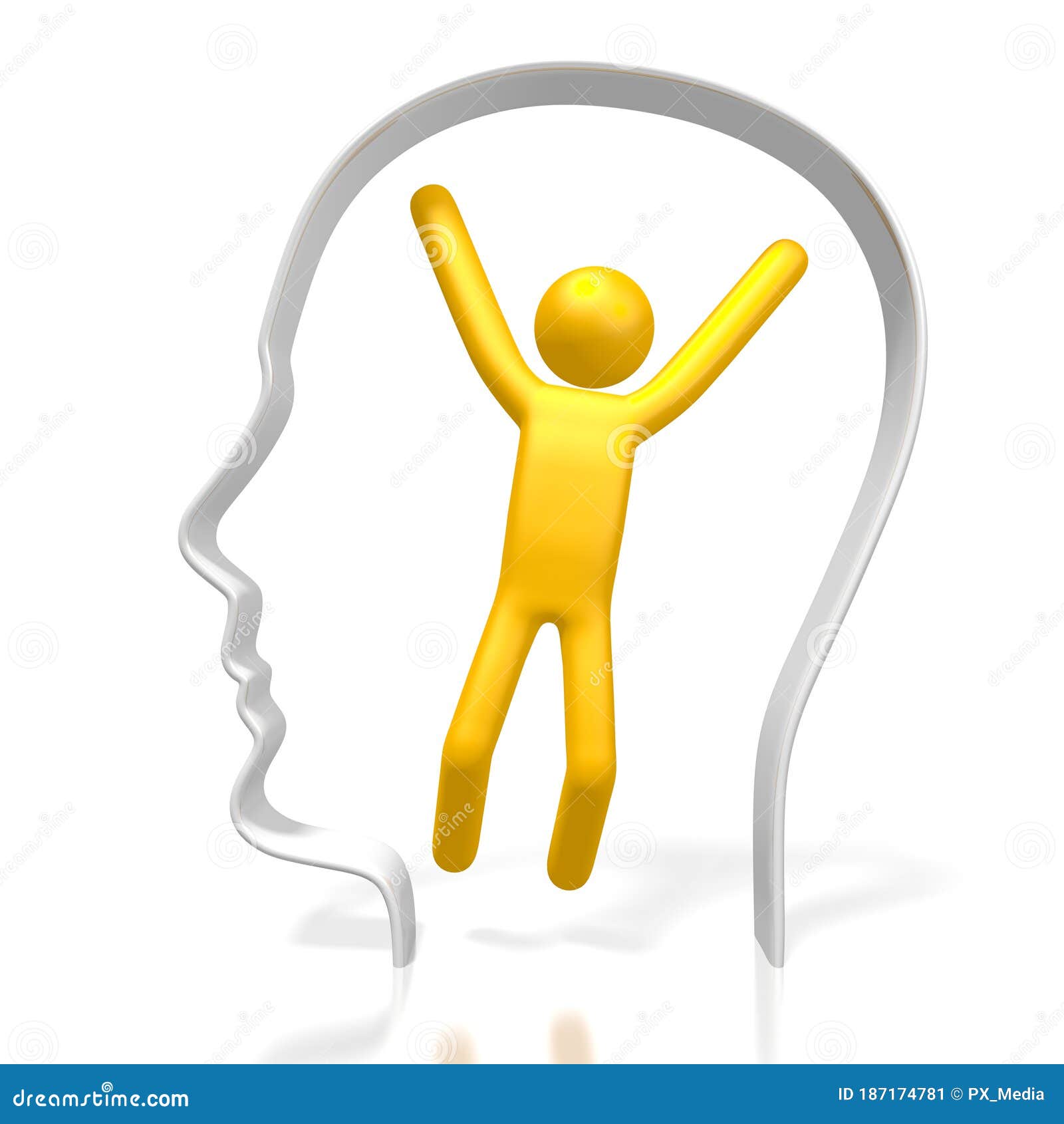 3D Head, Brainstorming Concept Stock Illustration - Illustration of ...