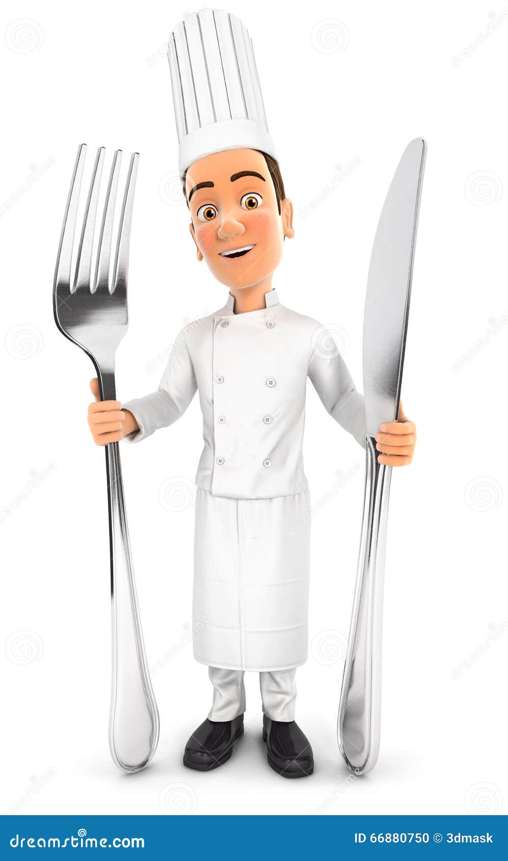 3d Head Chef Pushing Supermarket Trolley Royalty-Free Illustration ...