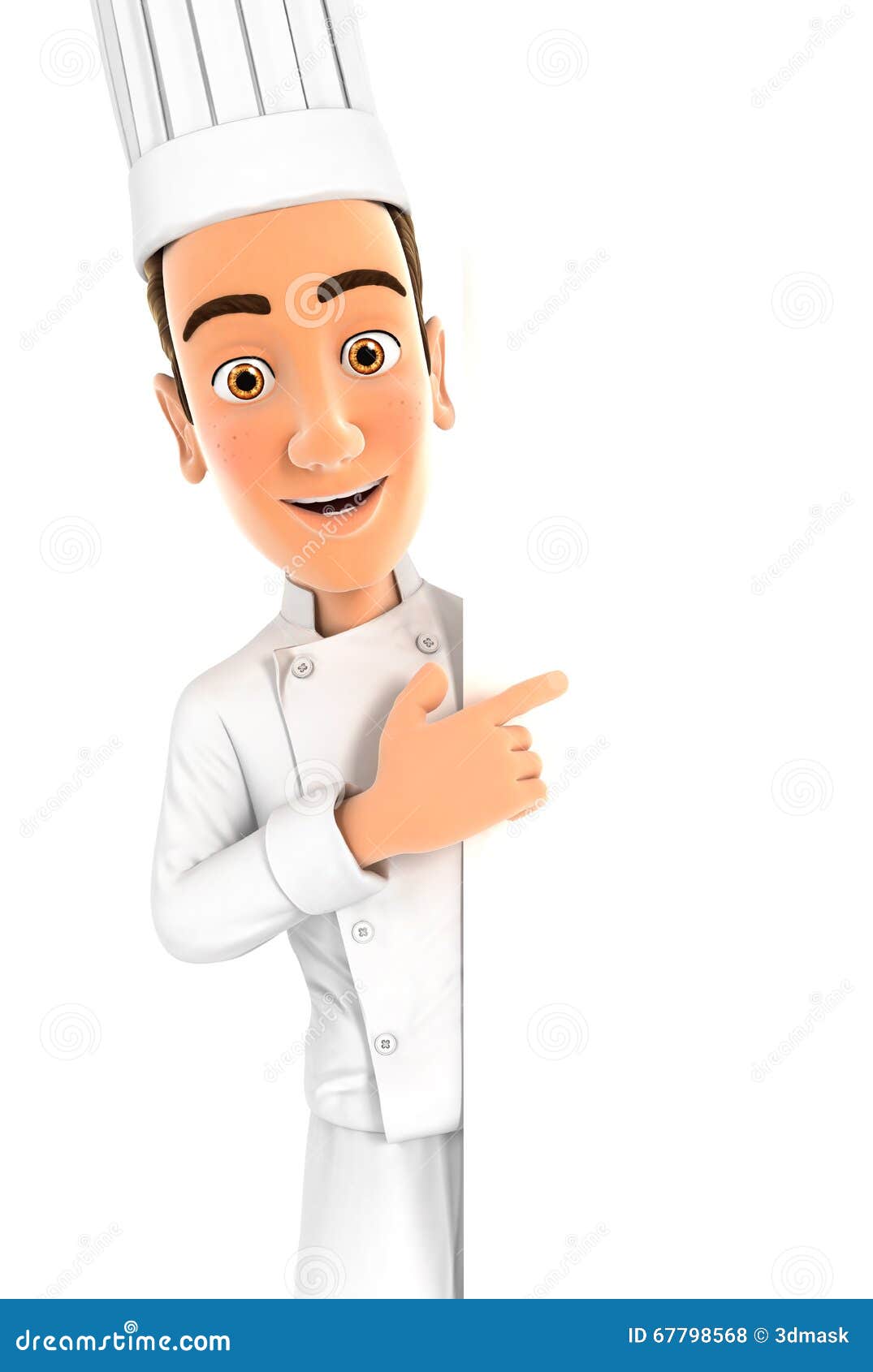 3d Head Chef Pushing Supermarket Trolley Royalty-Free Illustration ...