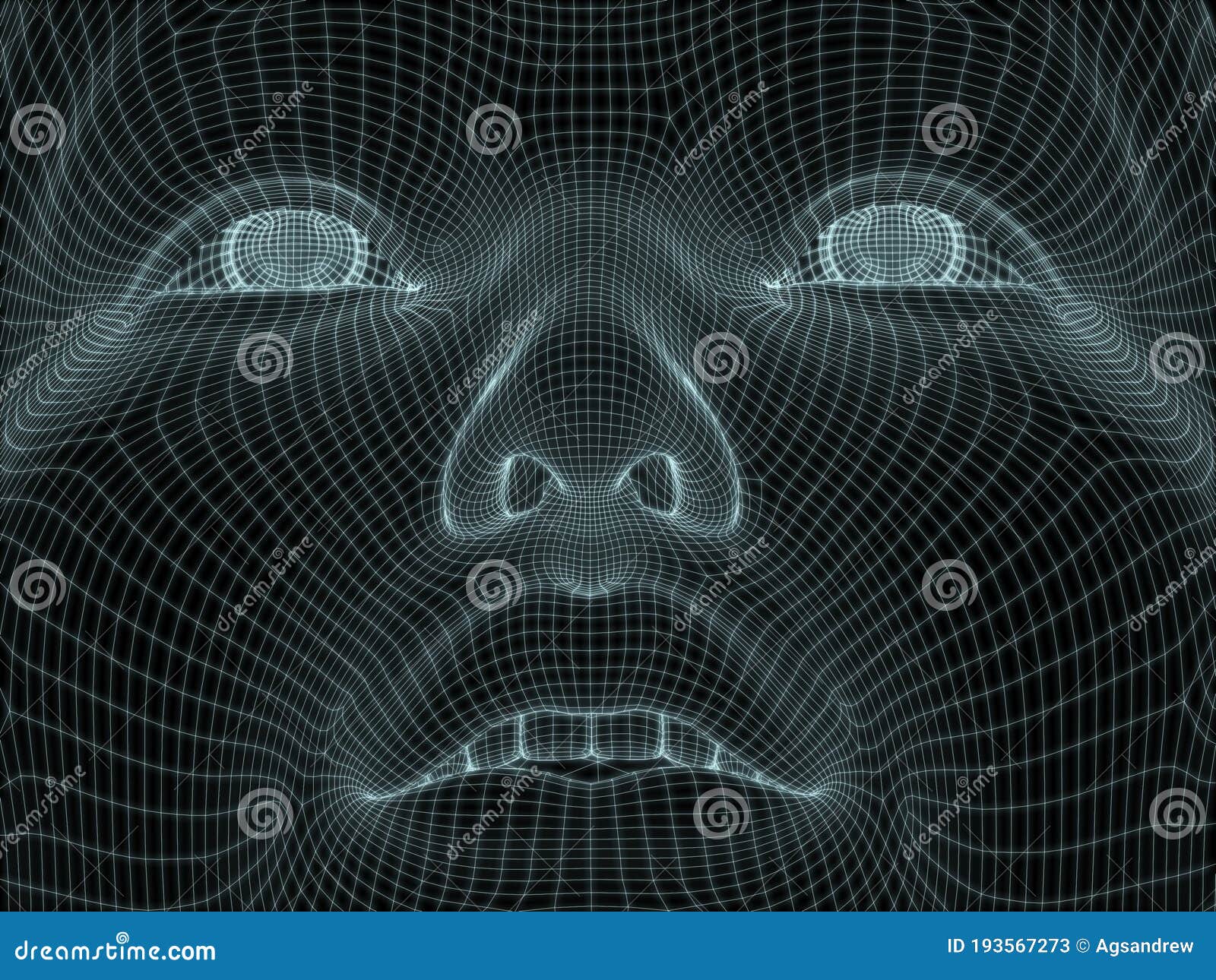 3D Head Mesh stock illustration. Illustration of intelligence - 193567273
