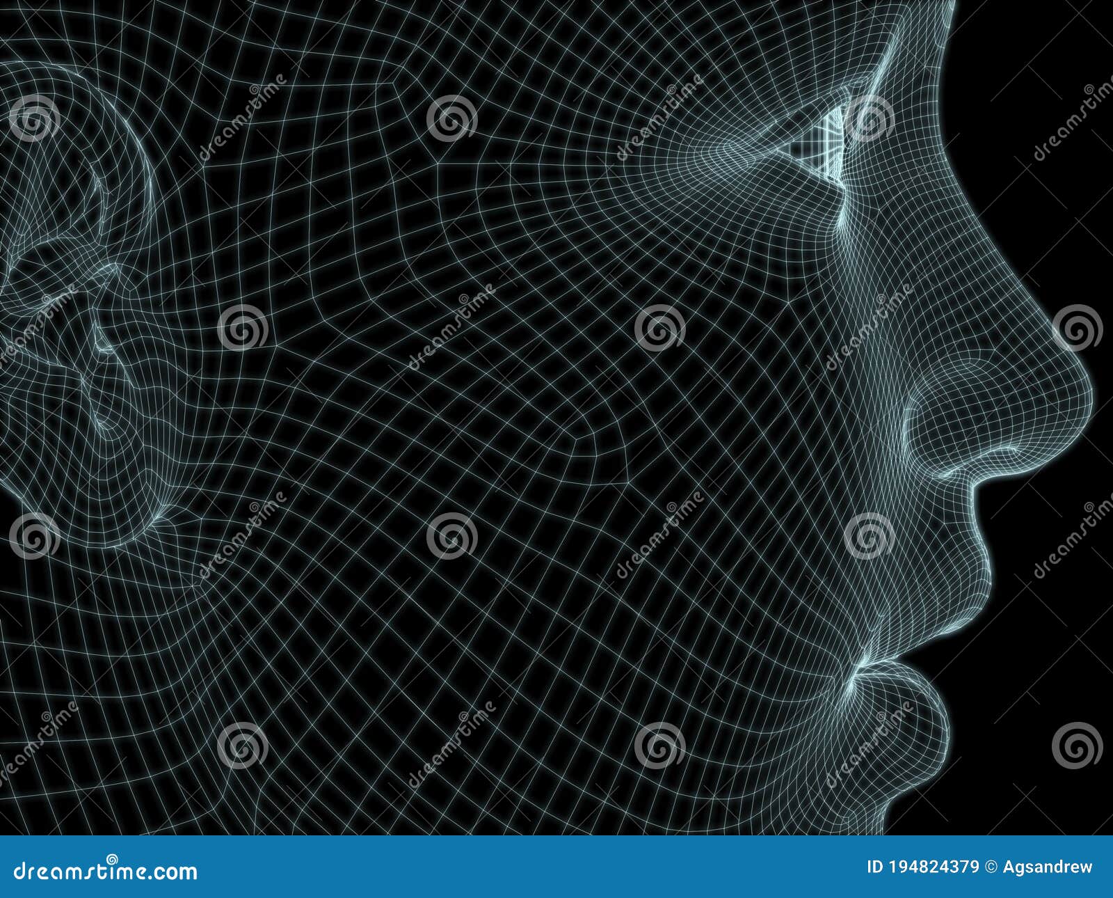 3D Head Mesh stock illustration. Illustration of inspiration - 194824379