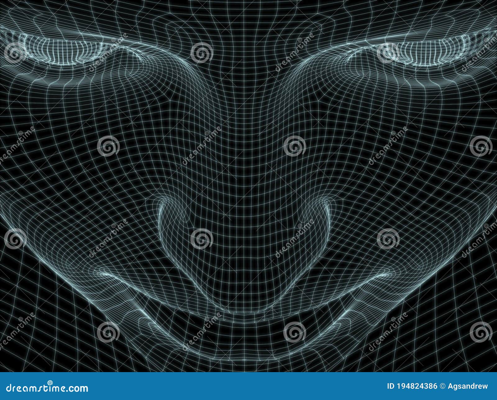 3D Head Mesh stock illustration. Illustration of psyche - 194824386