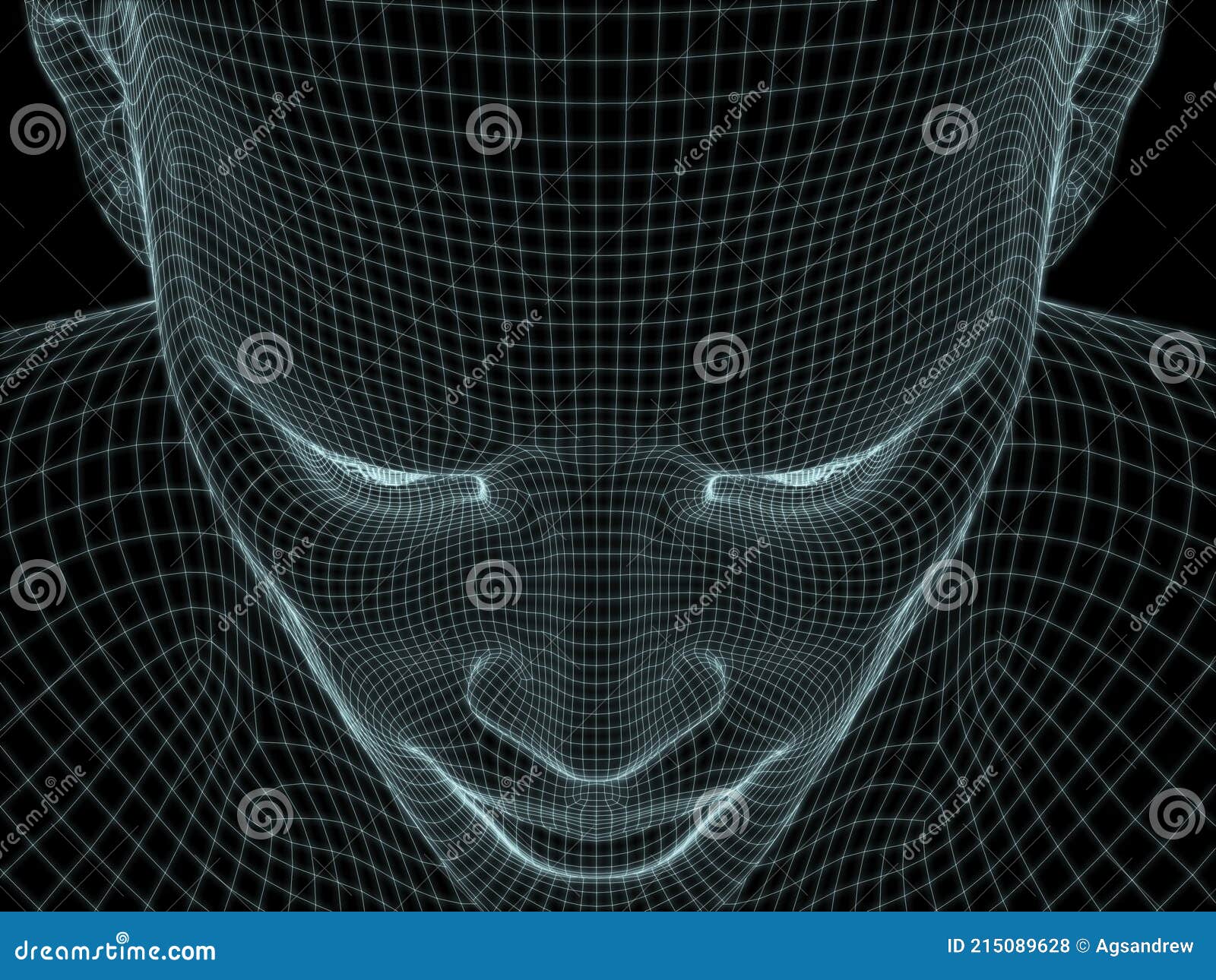 3D Head Mesh stock illustration. Illustration of imagination - 215089628