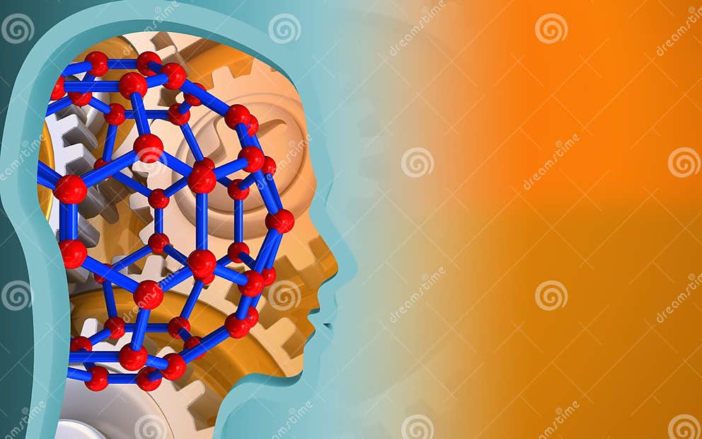 3d head profile stock illustration. Illustration of blue - 99290658