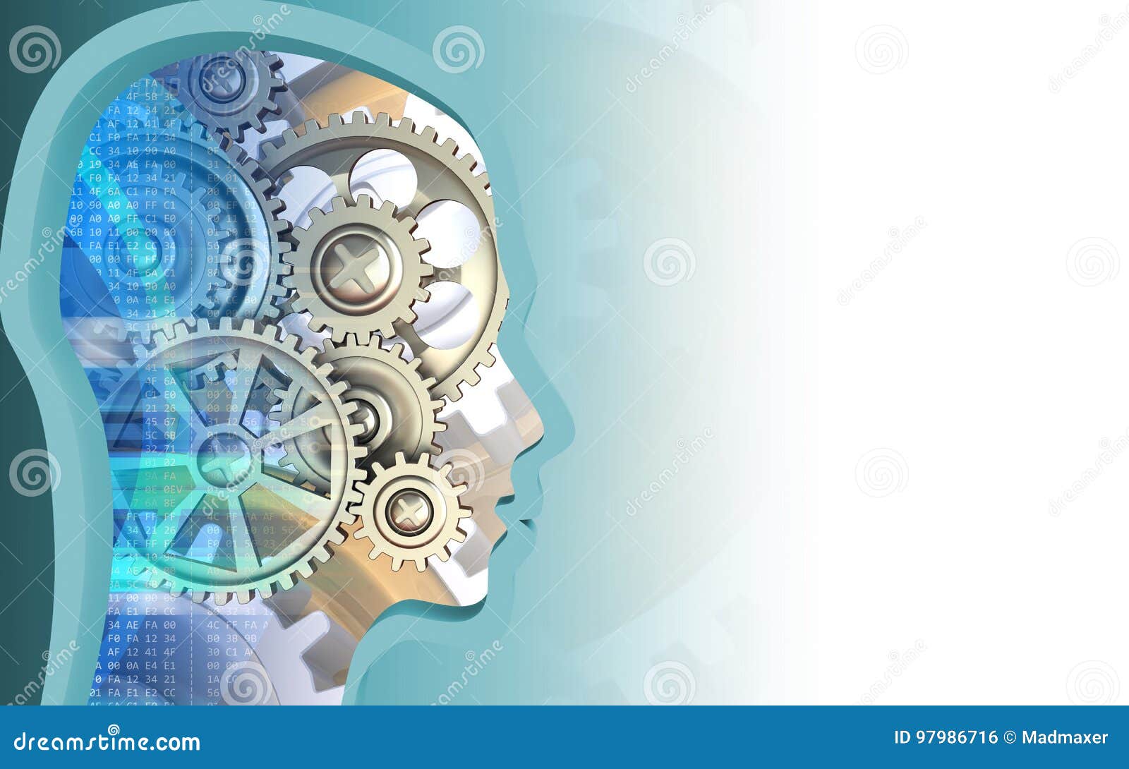 3d head profile stock illustration. Illustration of abstract - 97986716