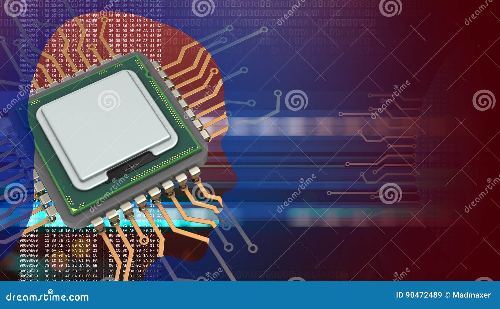 3d head silhouette stock illustration. Illustration of people - 90472489