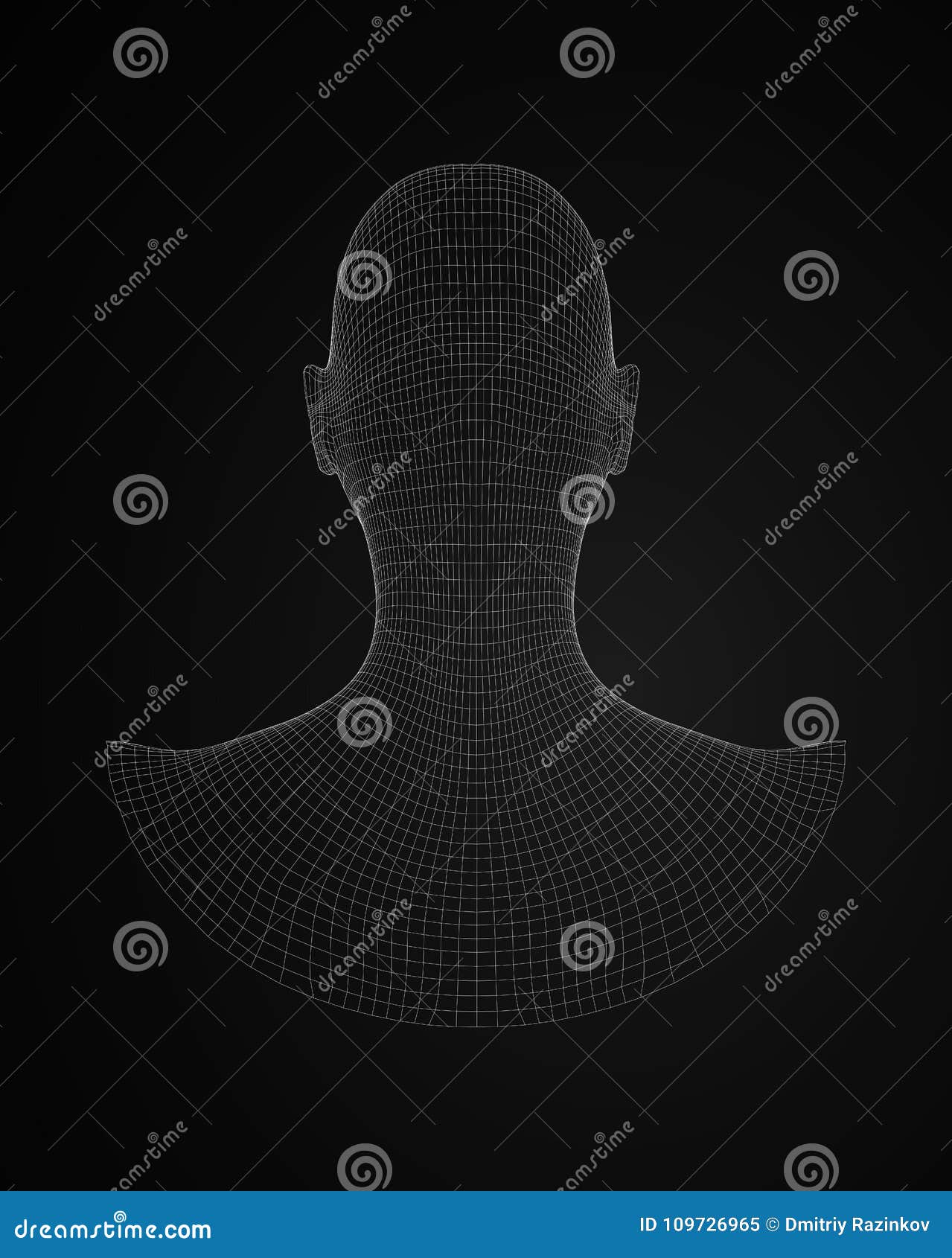 3d Head Wireframe Vector. Drawing of Wireframe Head 3d Model. Vector ...