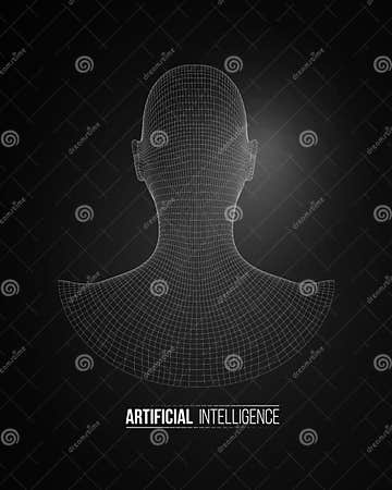 3d Head Wireframe Vector. Drawing of Wireframe Head 3d Model. Vector ...