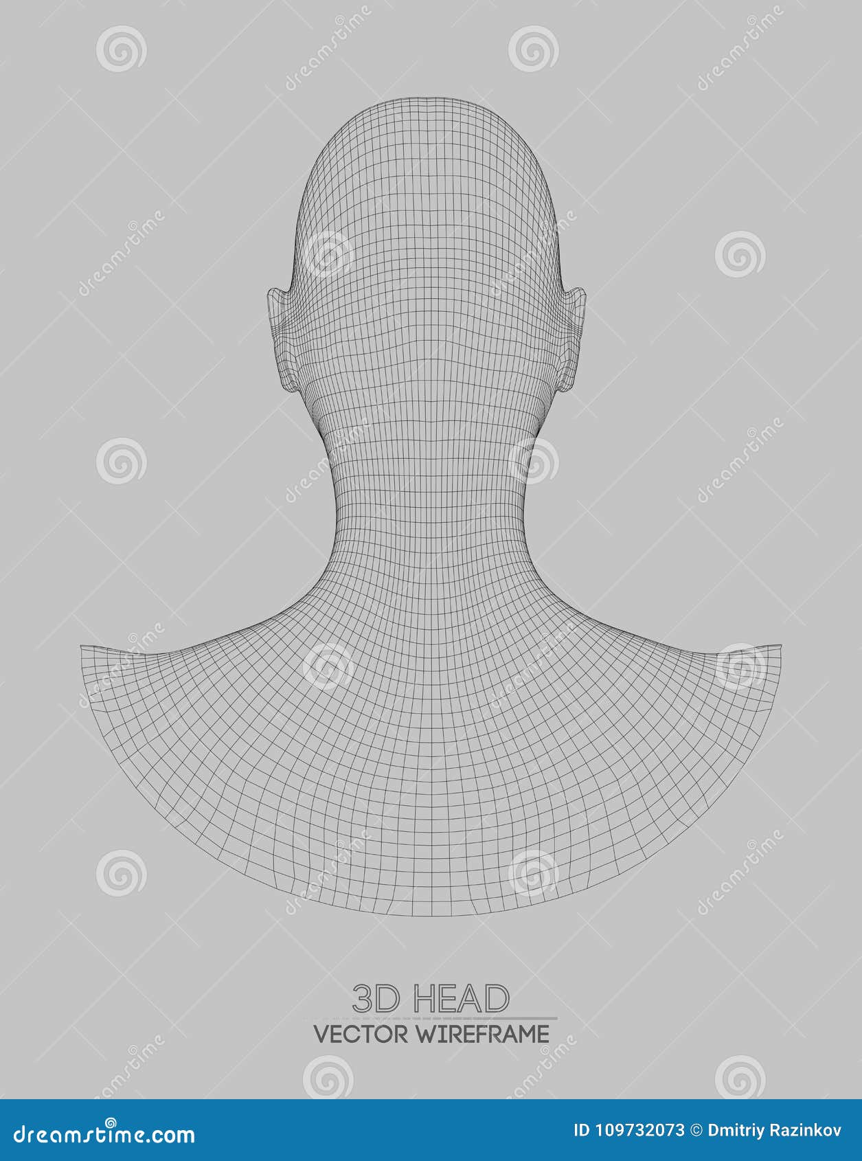 3d Head Wireframe Vector. Drawing of Wireframe Head 3d Model. Vector ...