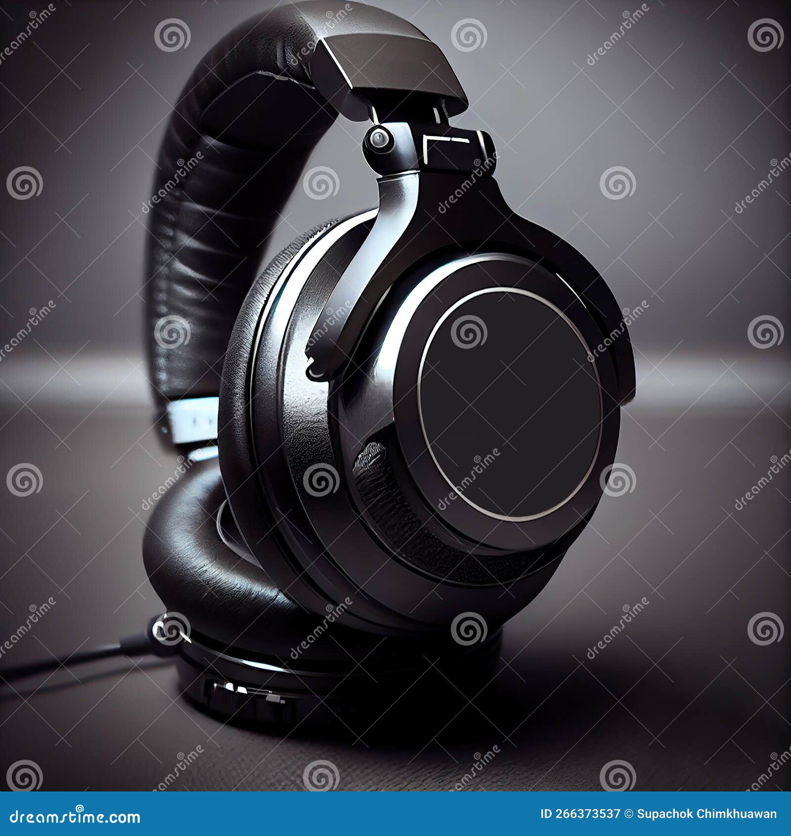 Headfone Audio Black Chrome Stock Illustration - Illustration of ...