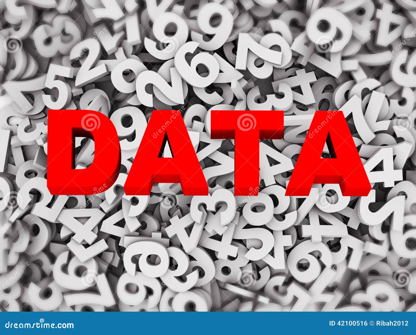 3d heap of numeric numbers stock illustration. Illustration of ...