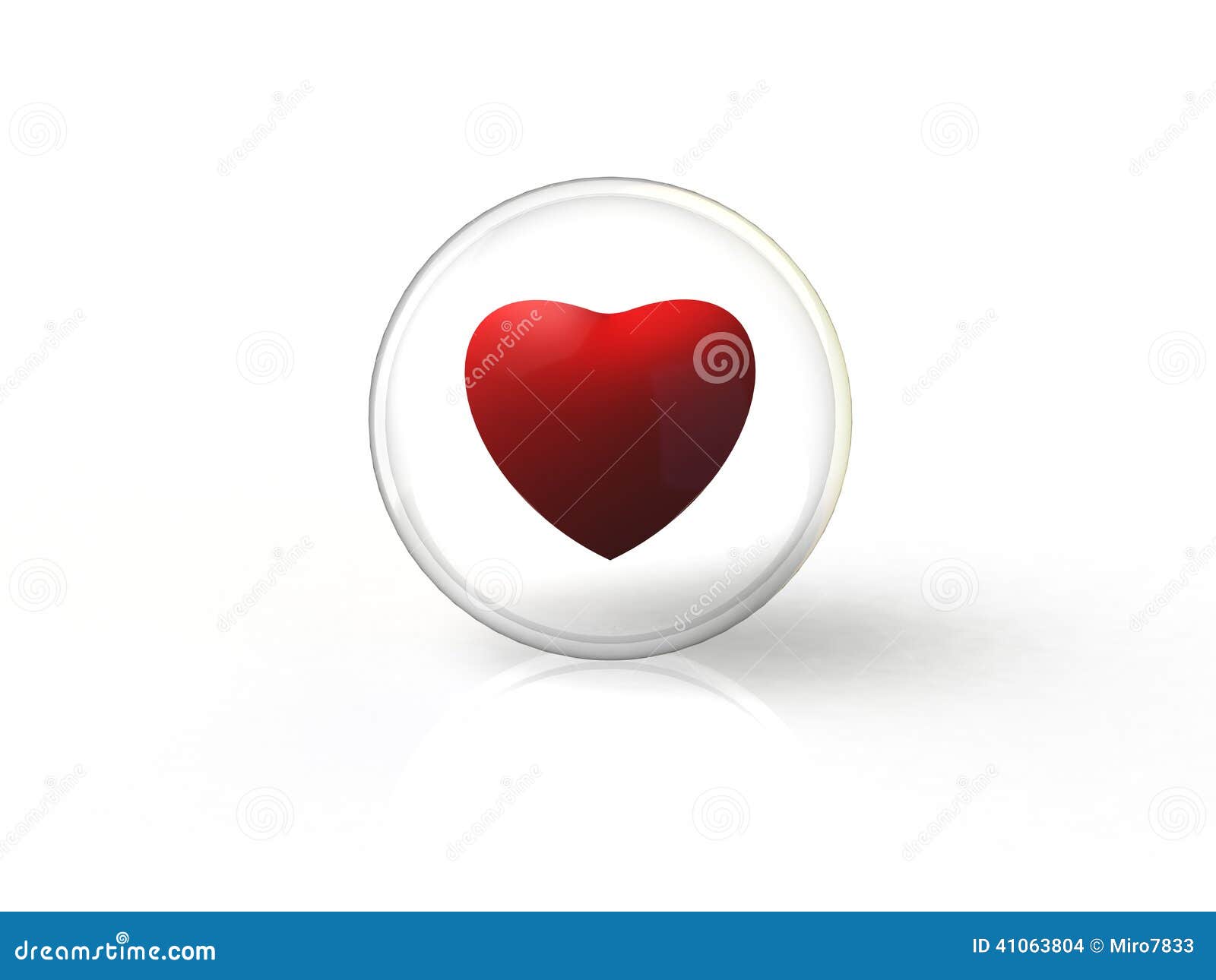 3d heart in a glass sphere stock illustration. Illustration of ...