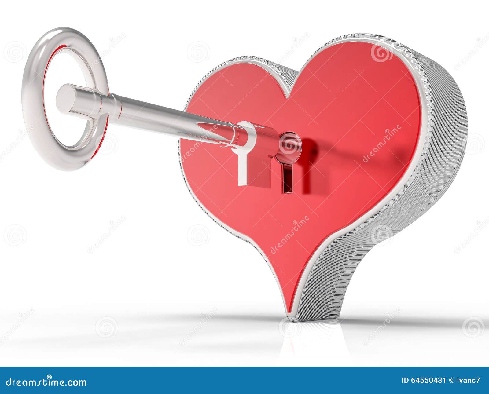 3d Heart and Key Background Stock Illustration - Illustration of ...