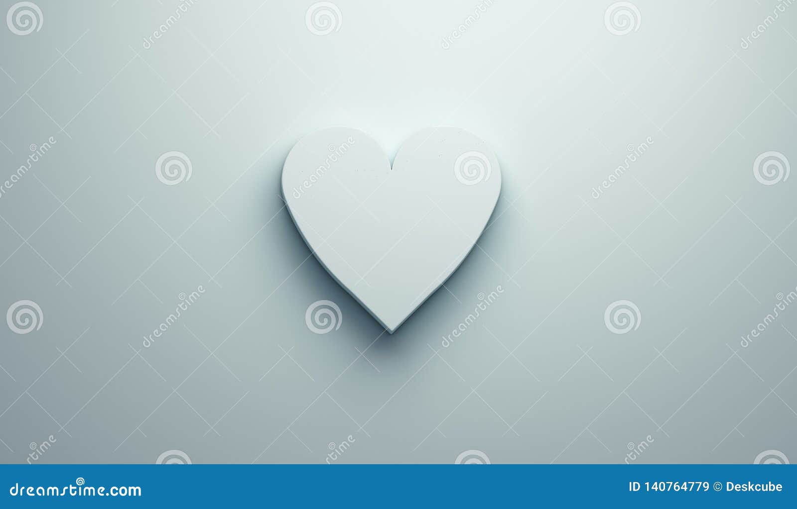 Light Blue Heart. 3D Render Illustration Stock Illustration ...