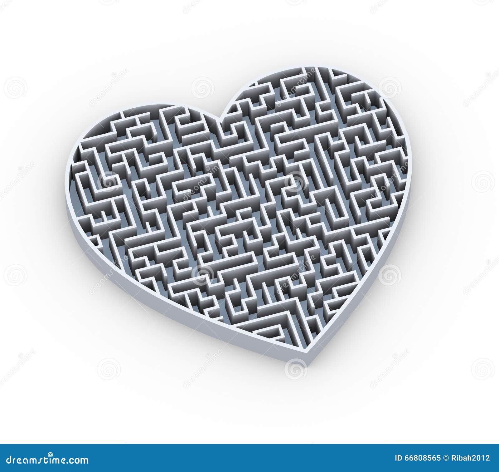 Heart Maze Or Labyrinth With Question Mark In Its Center. 3d Render ...