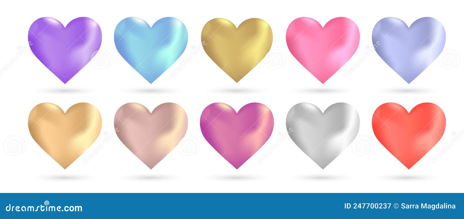 3D heart set symbol stock vector. Illustration of colorful - 247700237