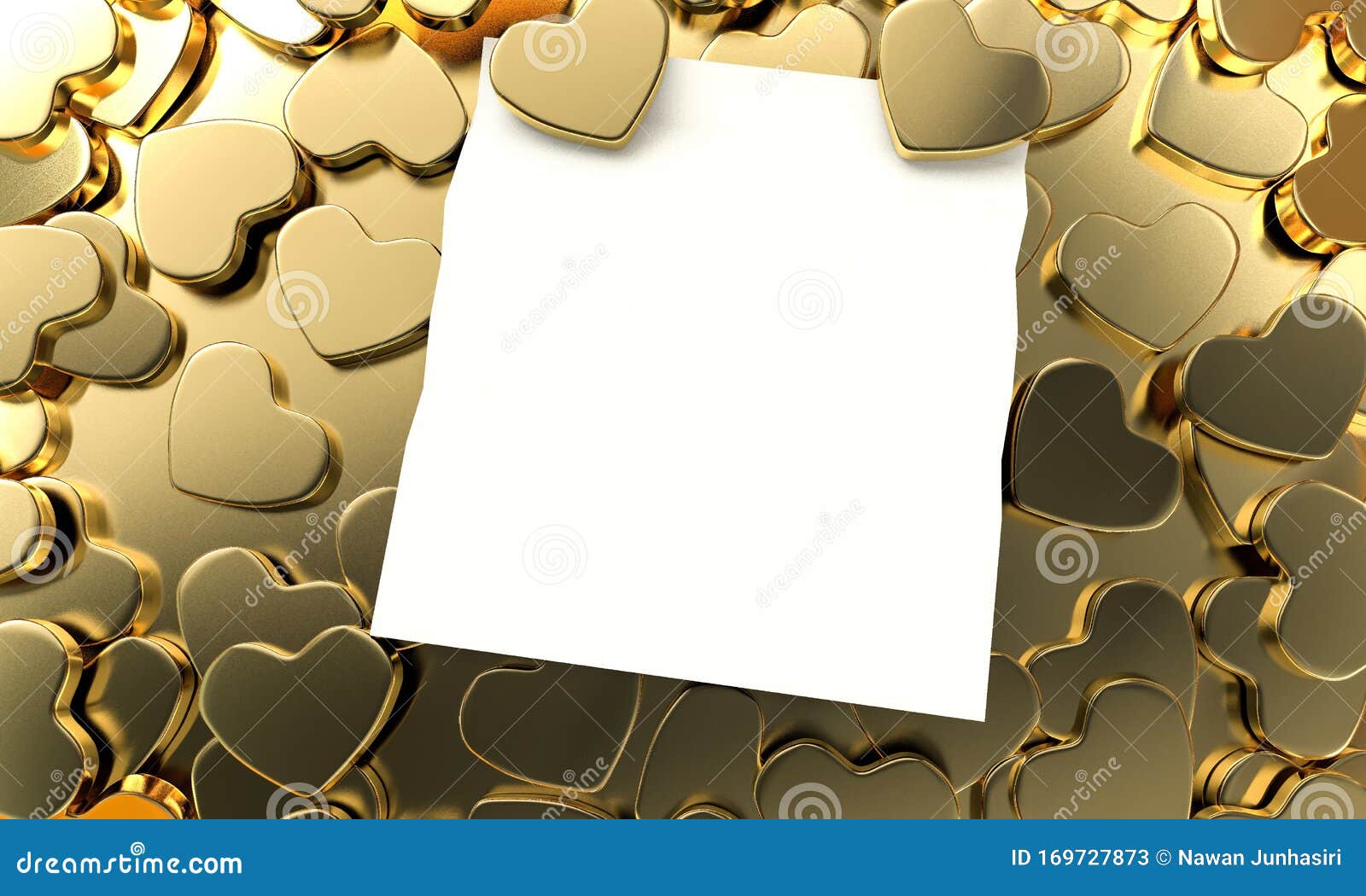 3D Heart Shape Gold Color Wallpaper Background Stock Illustration ...