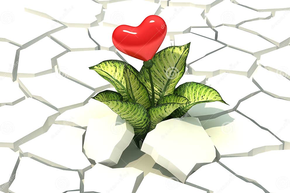 3d heart sprout stock illustration. Illustration of eternal - 37427908