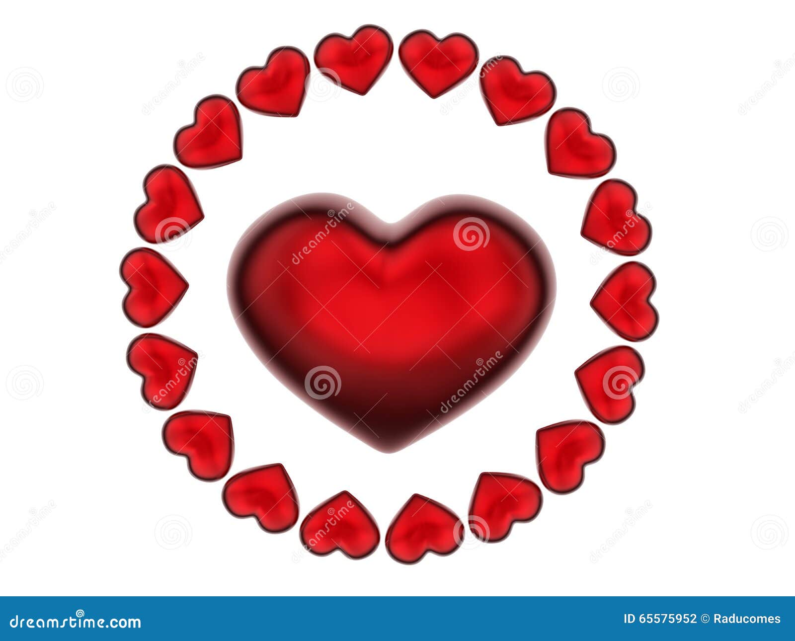 3D hearts circular pattern stock illustration. Illustration of glossy ...
