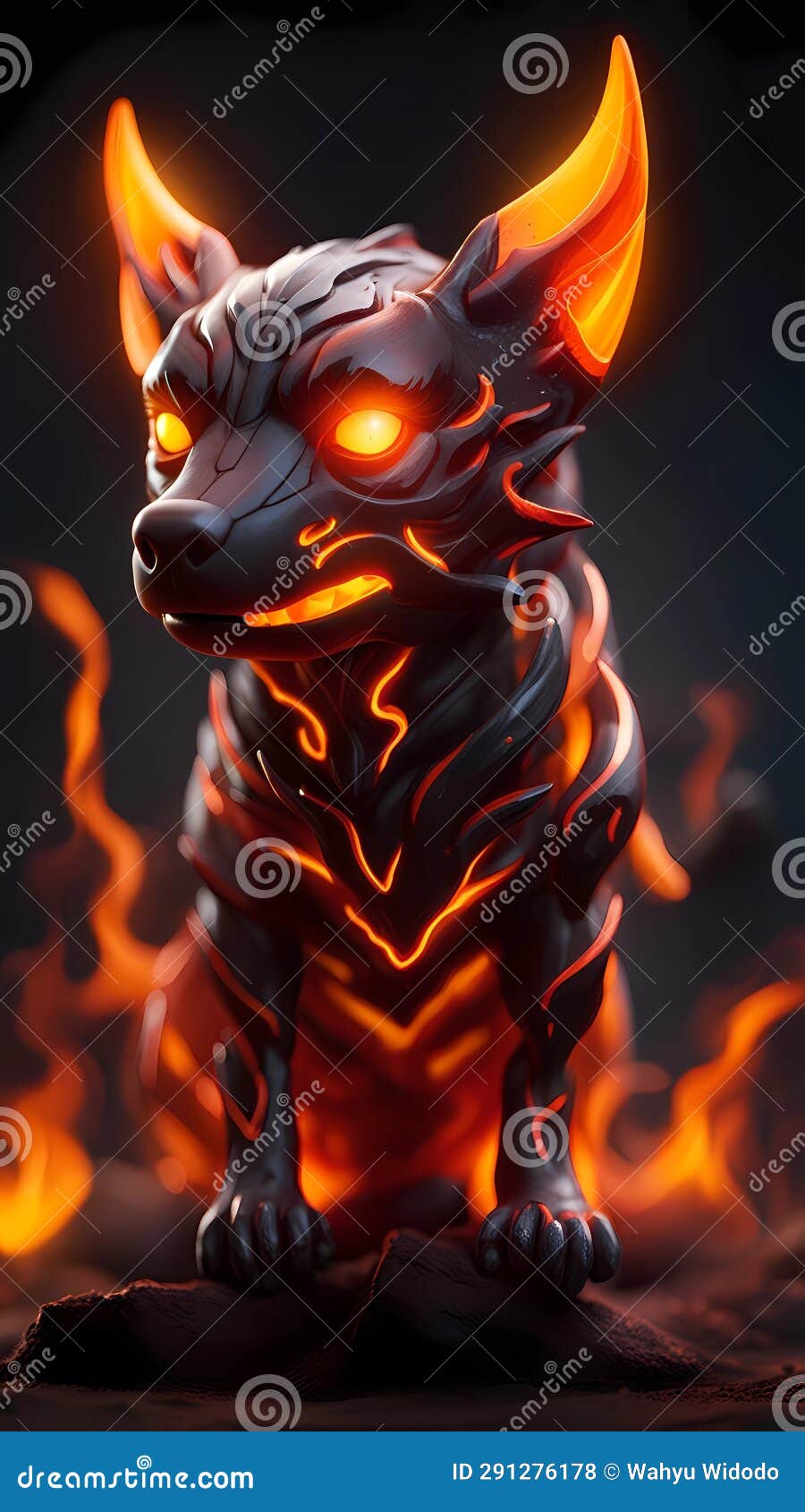 3D Hellhound Cartoon Character Design Illustration Ai Generated Stock ...