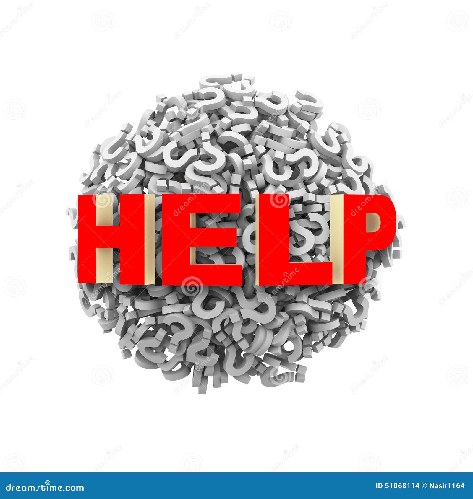 3d Help Question Mark Sphere Ball Stock Illustration - Illustration of ...