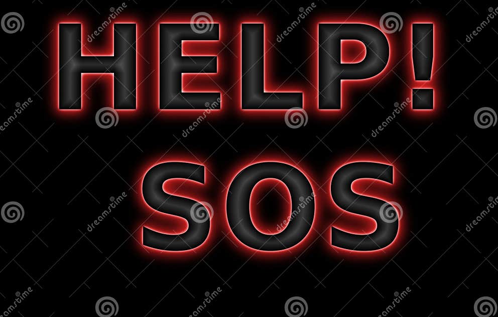 3D Help Sos Text with an Inscription the SOS Stock Illustration ...
