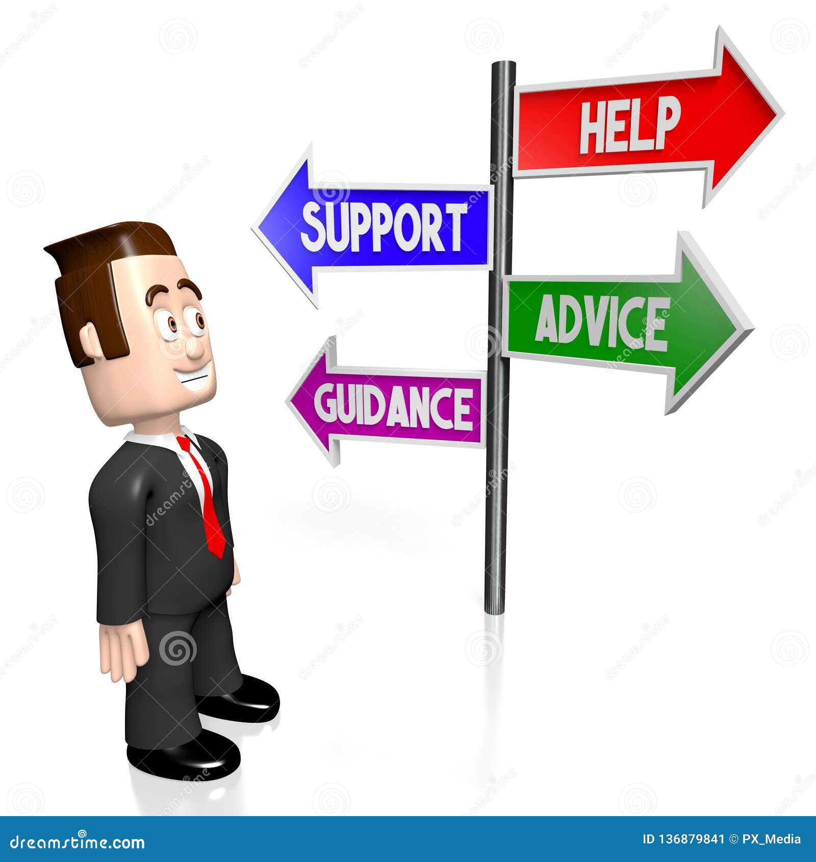 3D Help, Support, Advice, Guidance Concept Stock Illustration ...