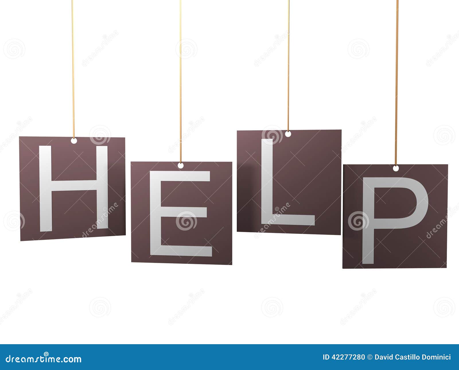 3d Help Text Design with Isolated on White Stock Illustration ...