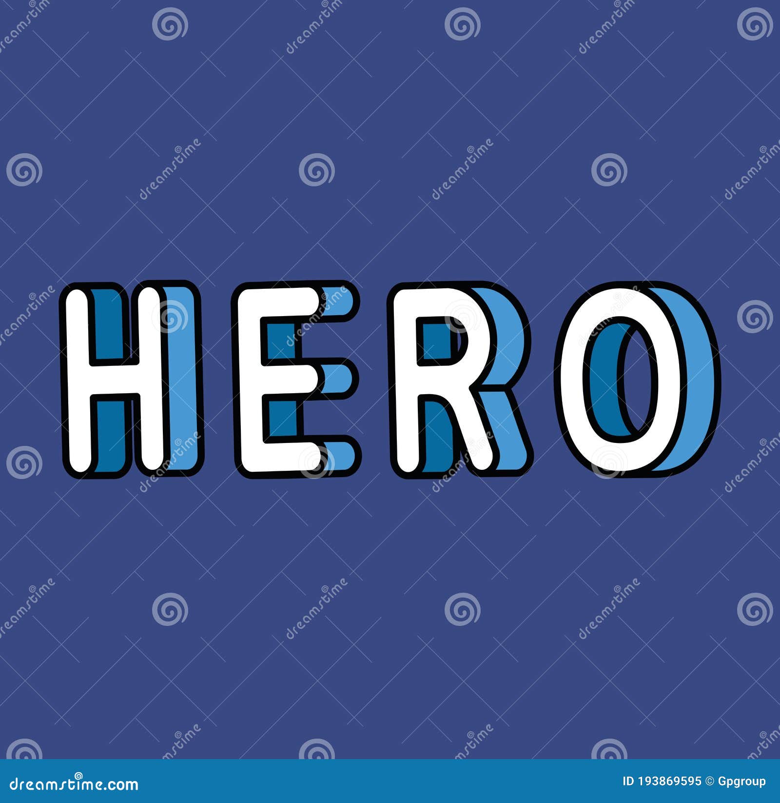 3d Hero Lettering on Blue Background Vector Design Stock Vector ...